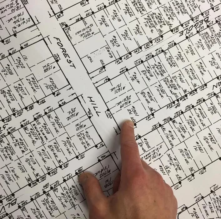 Digitizing Maps Showing Locations of Flint's Lead Pipes